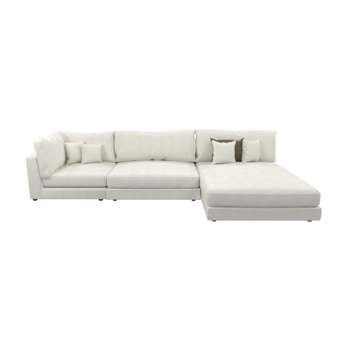 Snowdrift L-Shaped Sectional Sofa – Modular 3 Piece Set – Cream White ...